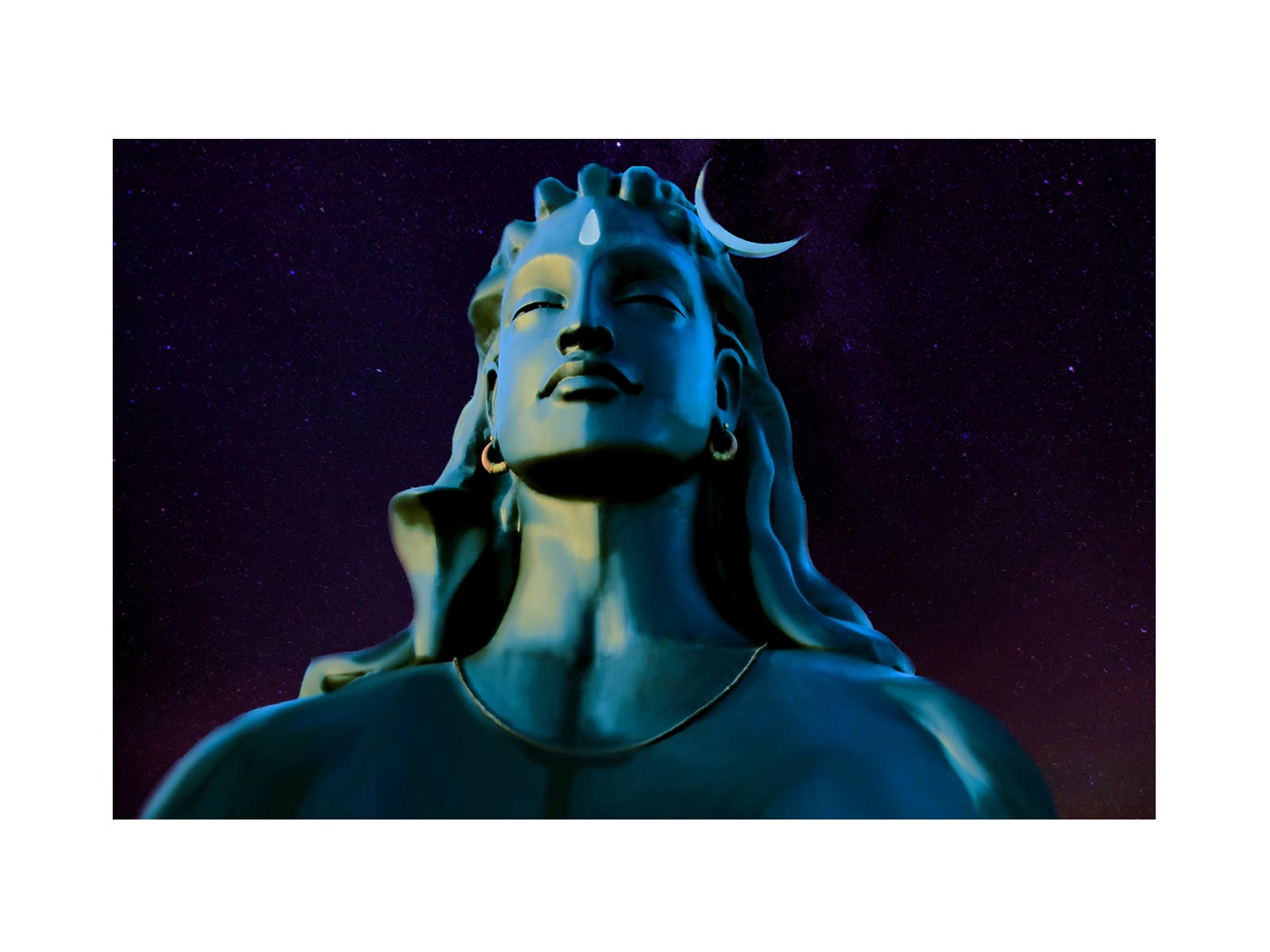 Blue Adiyogi Shiva Painting Art Print.