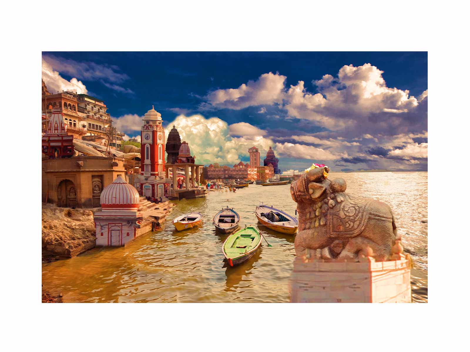Ganga River Varanasi Painting Art Print.